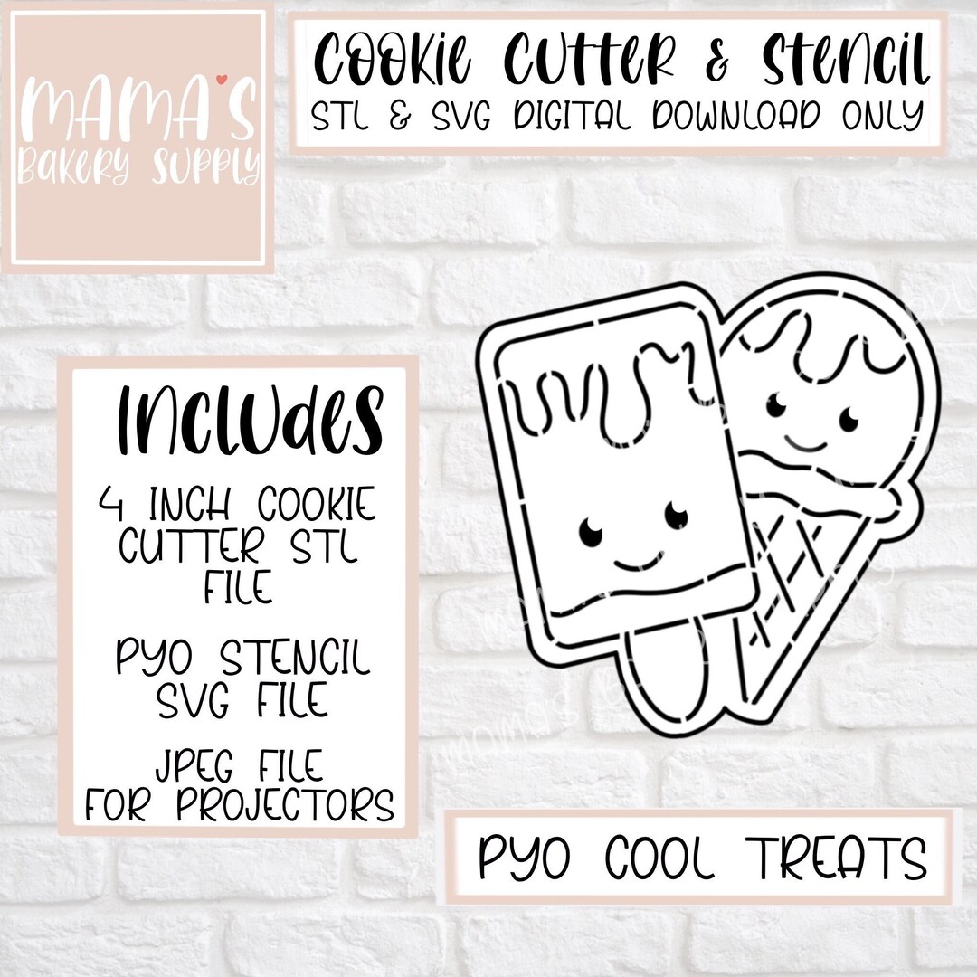 PYO Cool Treat Cookie Cutter STL and Stencil SVG Digital Download - Etsy