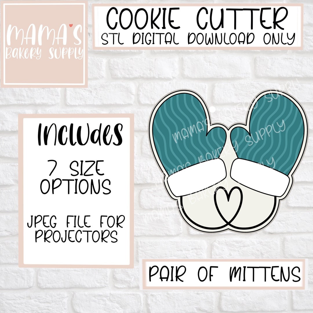 Pair of Mittens Cookie Cutter STL File Digital Download - Etsy