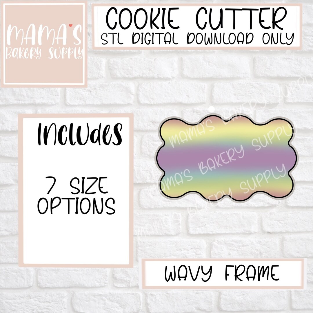 Wavy Frame Plaque Cookie Cutter STL File Digital Download - Etsy