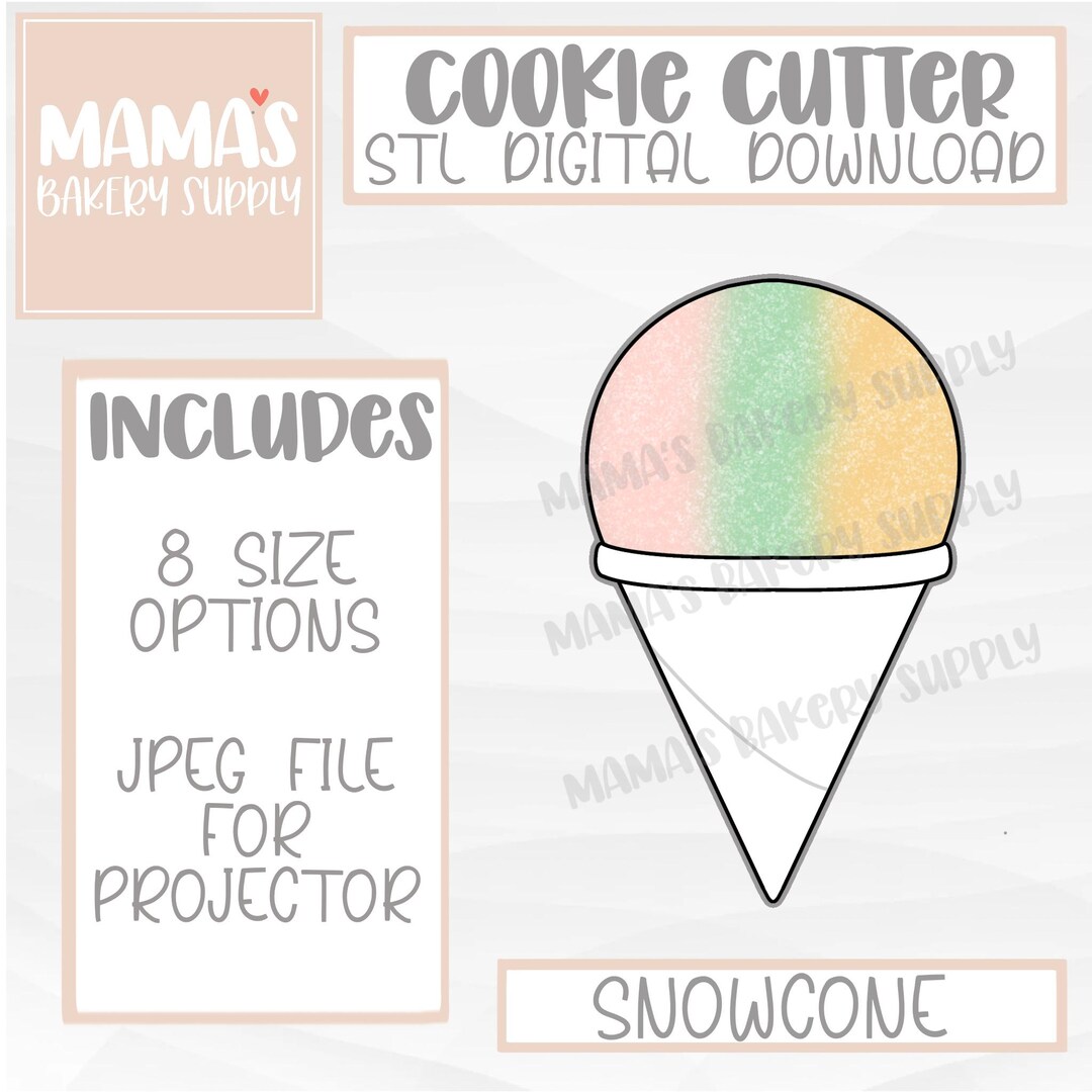 Snow Cone Cookie Cutter STL File Digital Download - Etsy