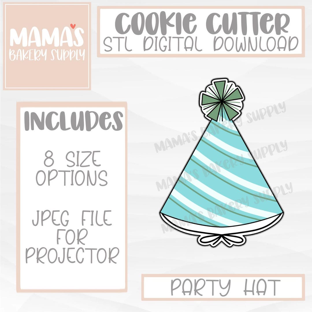 Party Hat Birthday Hat Cookie Cutter STL File Digital Download - Etsy