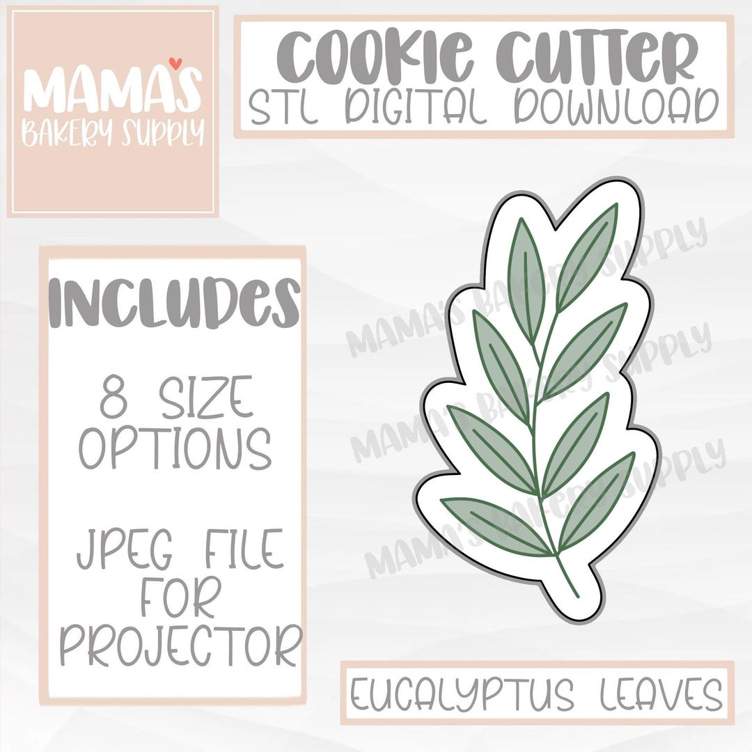 Eucalyptus Leaves Cookie Cutter STL File Digital Download - Etsy