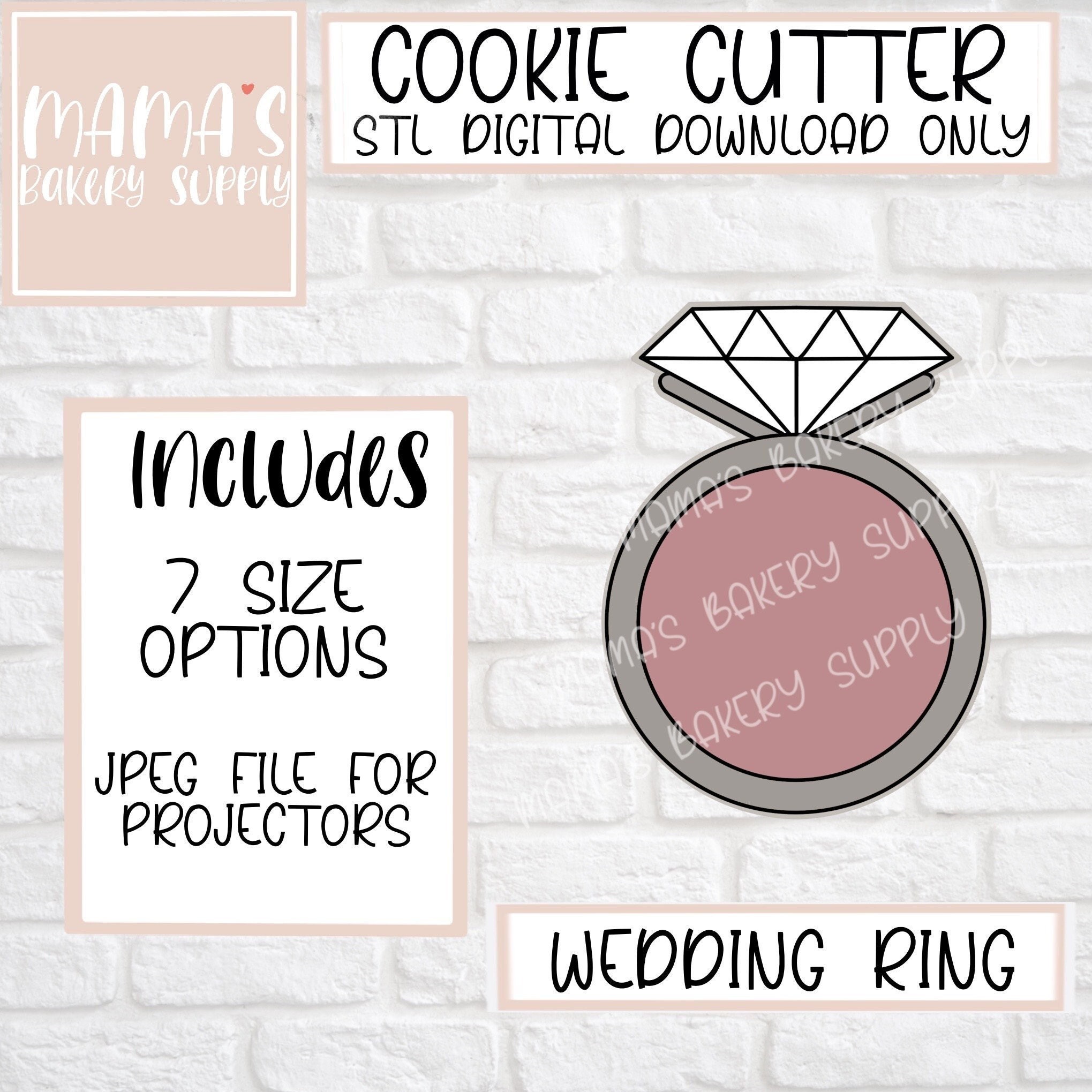 Wedding Ring Cookie Cutter STL File Digital Download - Etsy