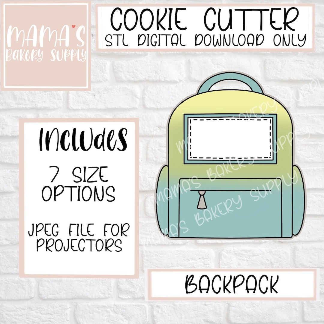 Backpack Cookie Cutter STL File Digital Download - Etsy