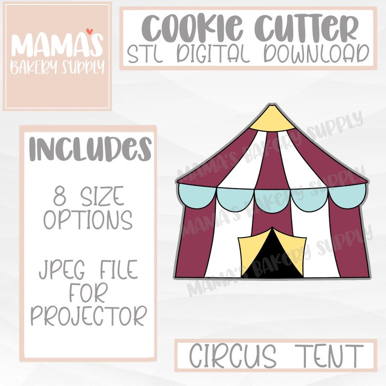 Circus / Carnival Tent Cookie Cutter STL File Digital Download - Etsy