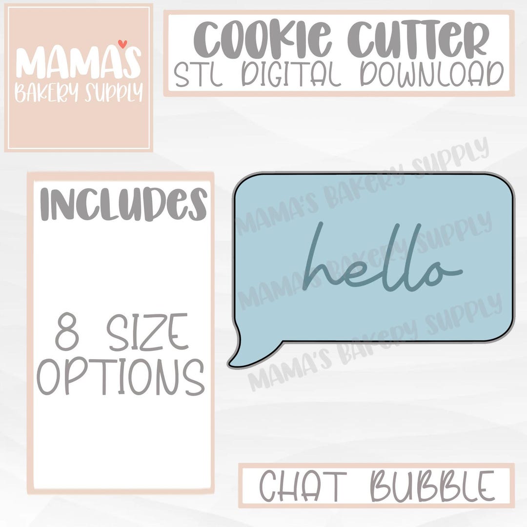 Chat Bubble Frame Cookie Cutter STL File Digital Download - Etsy