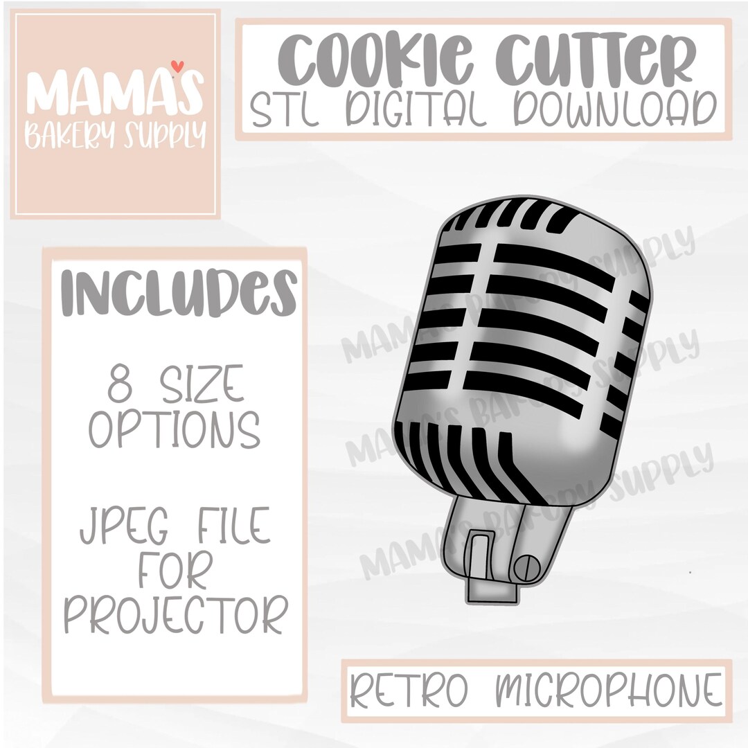 Retro Microphone Cookie Cutter STL File Digital Download - Etsy