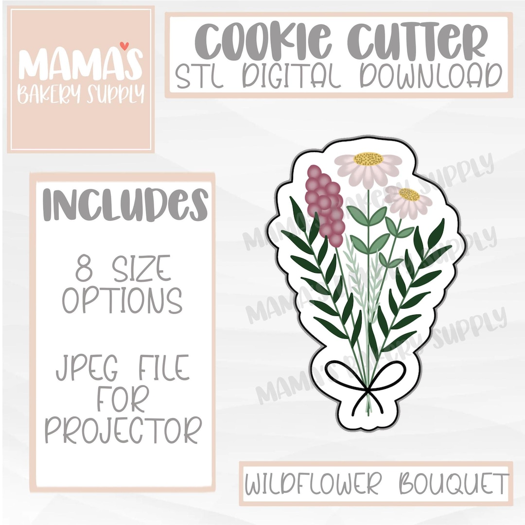 Wildflower Bouquet Cookie Cutter STL File Digital Download - Etsy