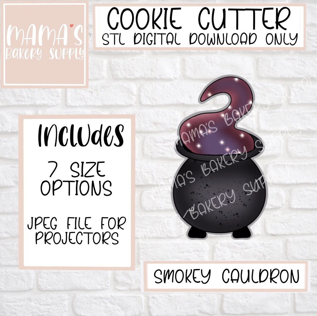 Smokey Witch Cauldron Cookie Cutter STL File Digital Download - Etsy