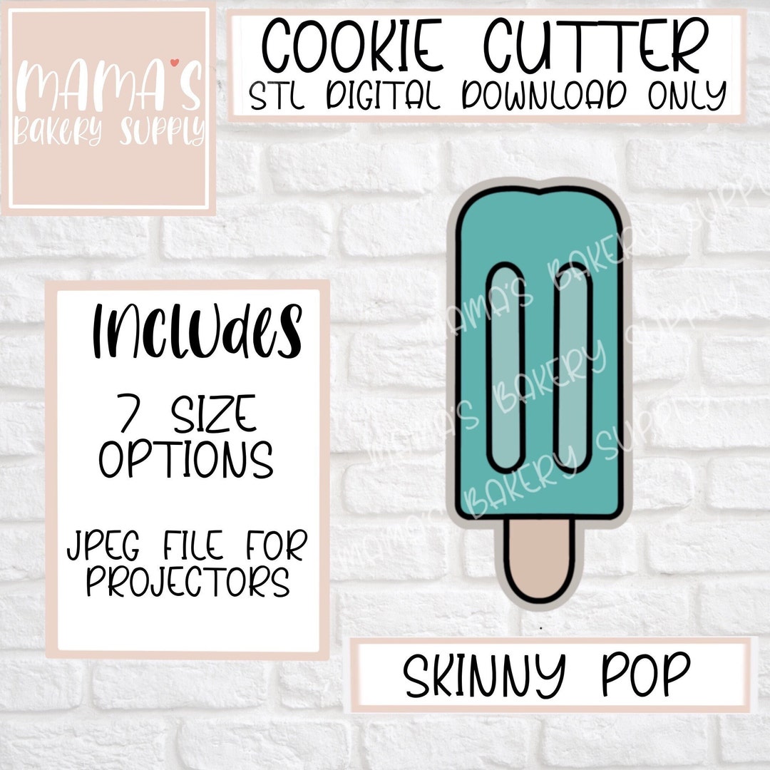 Skinny Popsicle Cookie Cutter STL File Digital Download - Etsy
