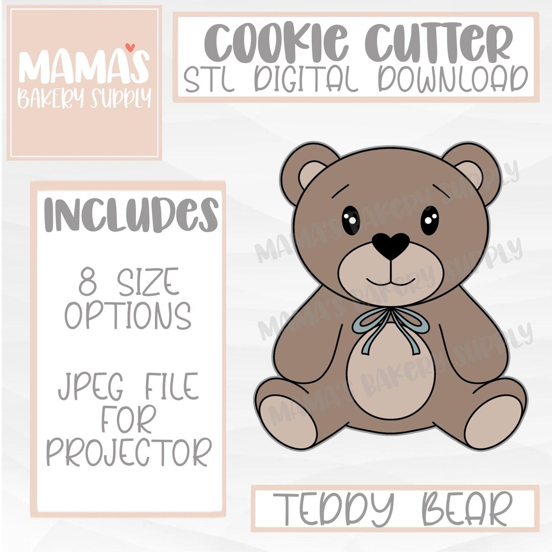 Teddy Bear Cookie Cutter STL File Digital Download - Etsy