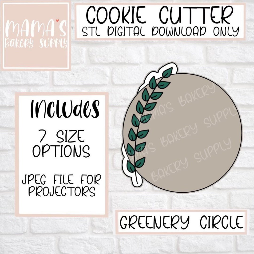 Greenery Circle Frame Cookie Cutter STL File Digital Download - Etsy
