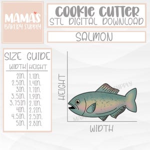 Salmon Fish Cookie Cutter STL File Digital Download - Etsy