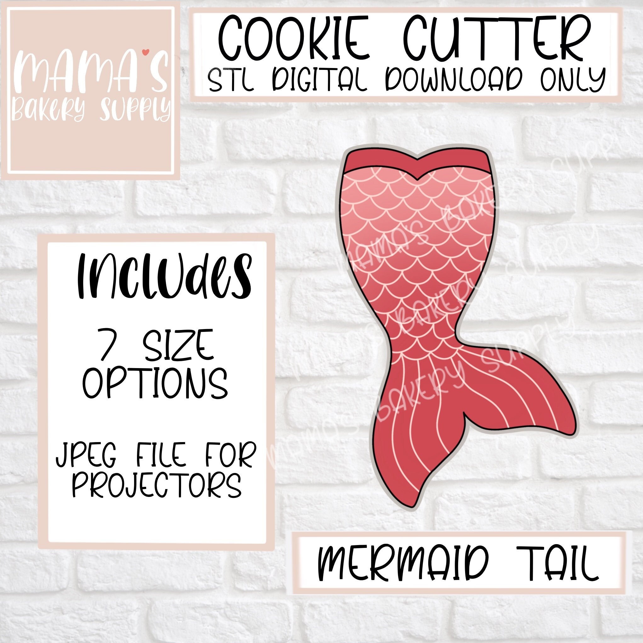 Mermaid Tail Cookie Cutter STL File Digital Download - Etsy