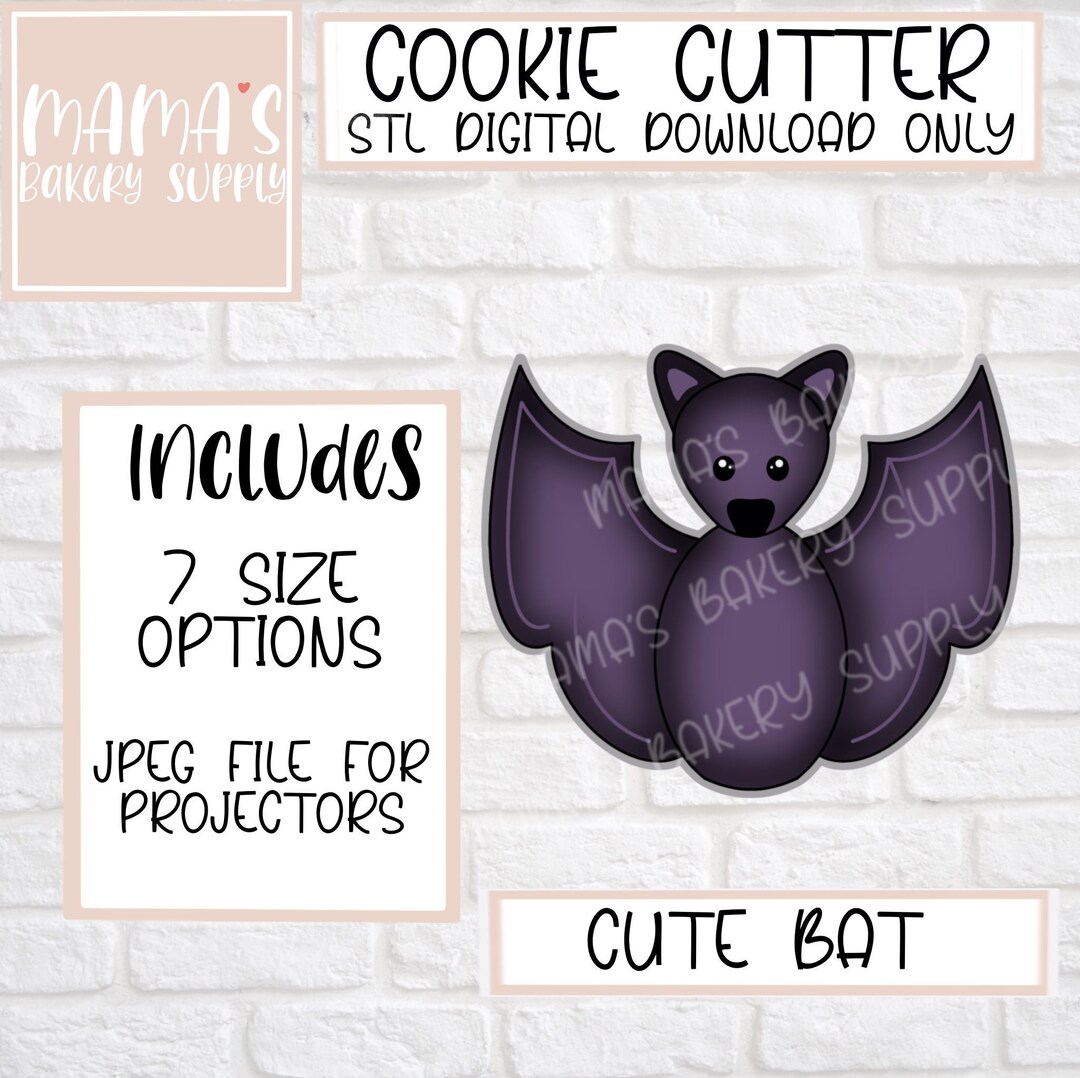 Cute Bat Cookie Cutter STL File Digital Download - Etsy