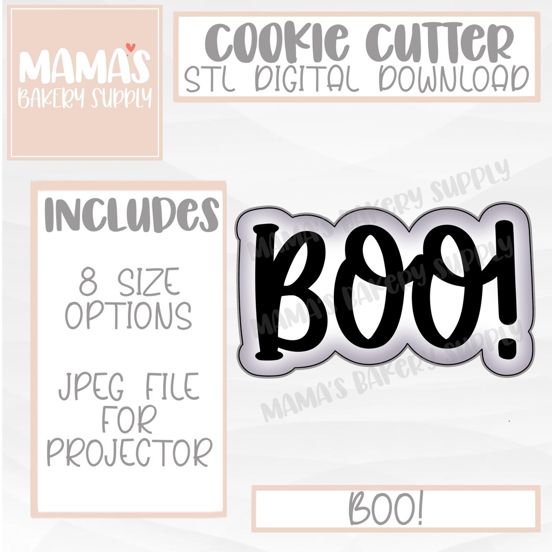Boo! Halloween Cookie Cutter STL File Digital Download - Etsy