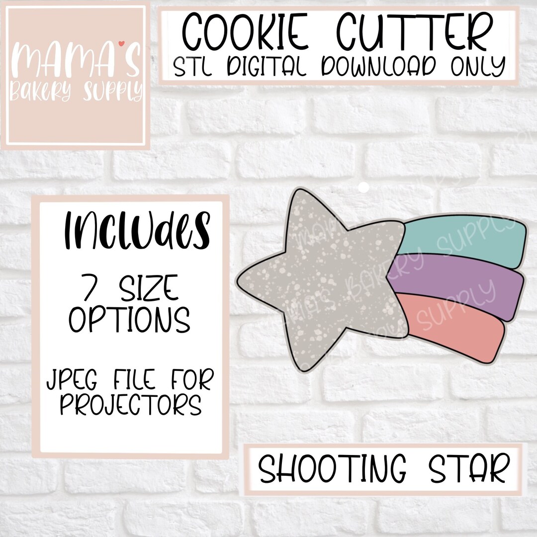 Shooting Star Cookie Cutter STL File Digital Download - Etsy