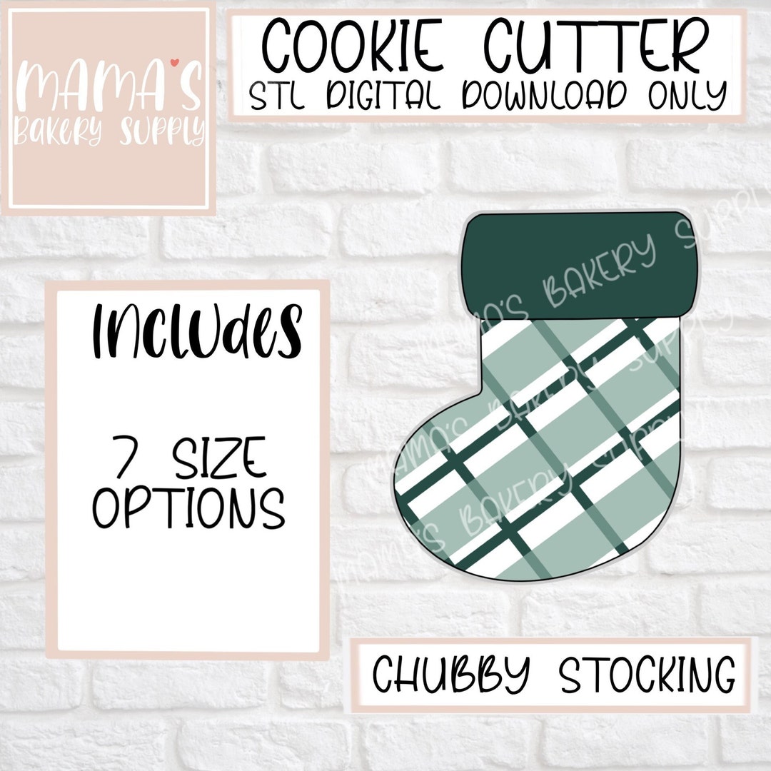 Chubby Christmas Stocking Cookie Cutter STL File Digital Download - Etsy