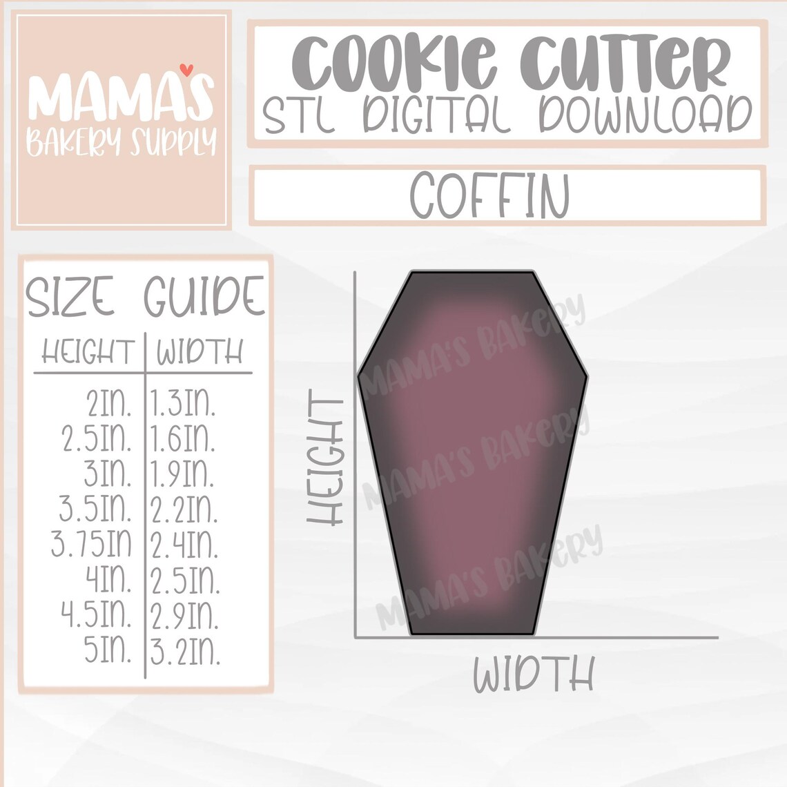 Coffin Cookie Cutter STL File Digital Download - Etsy