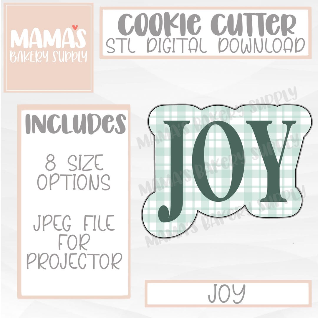 Joy Christmas Cookie Cutter STL File Digital Download - Etsy