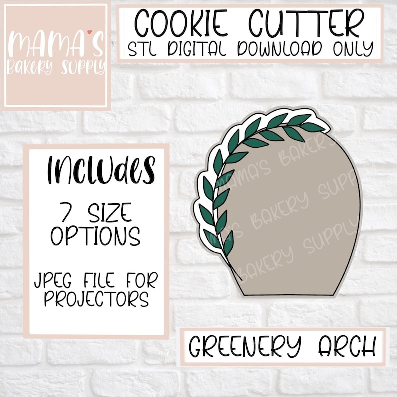 Greenery Arch Frame Plaque Cookie Cutter STL File Digital Download - Etsy