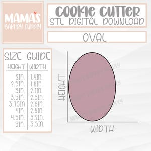 Oval Shape Cookie Cutter STL File Digital Download - Etsy