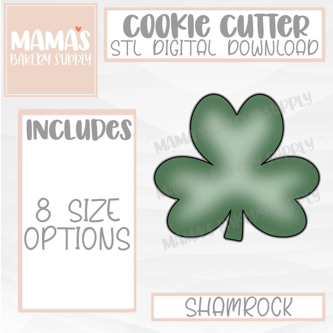 Shamrock St. Patrick's Day Cookie Cutter STL File Digital Download - Etsy