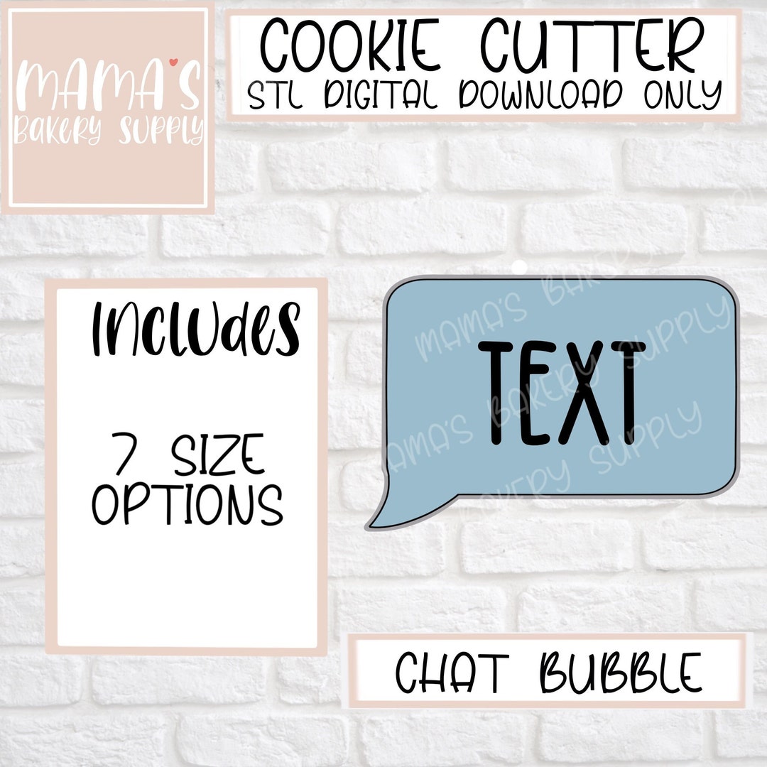 Chat Bubble Frame Cookie Cutter STL File Digital Download - Etsy