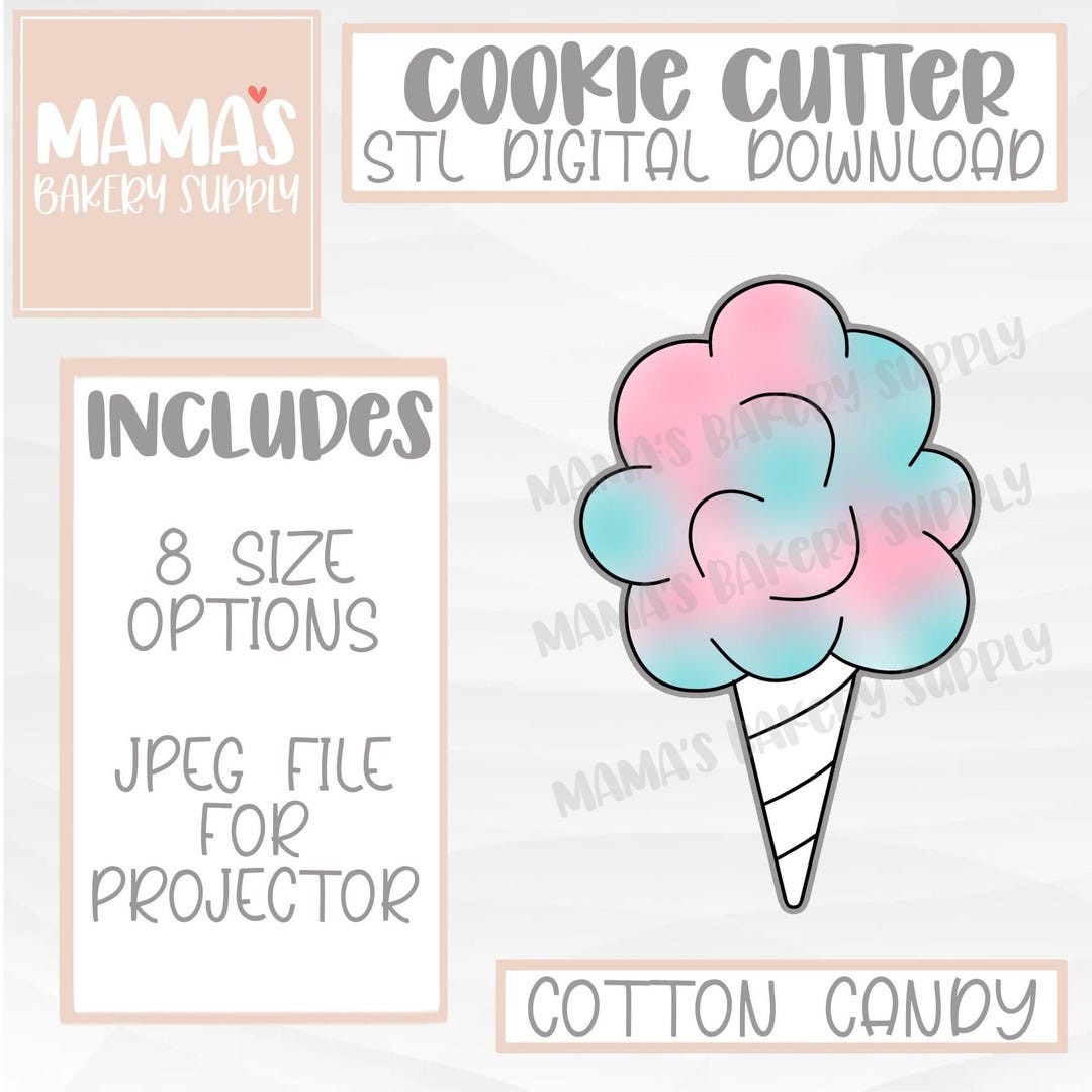 Cotton Candy Cookie Cutter STL File Digital Download - Etsy