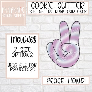 Peace Hand Cookie Cutter STL File Digital Download - Etsy
