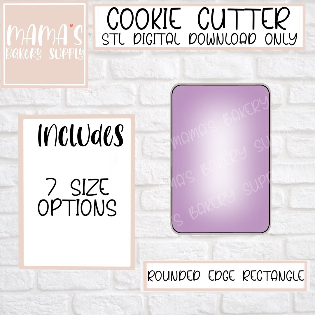 Rounded Edge Rectangle Cookie Cutter STL File Digital Download - Etsy
