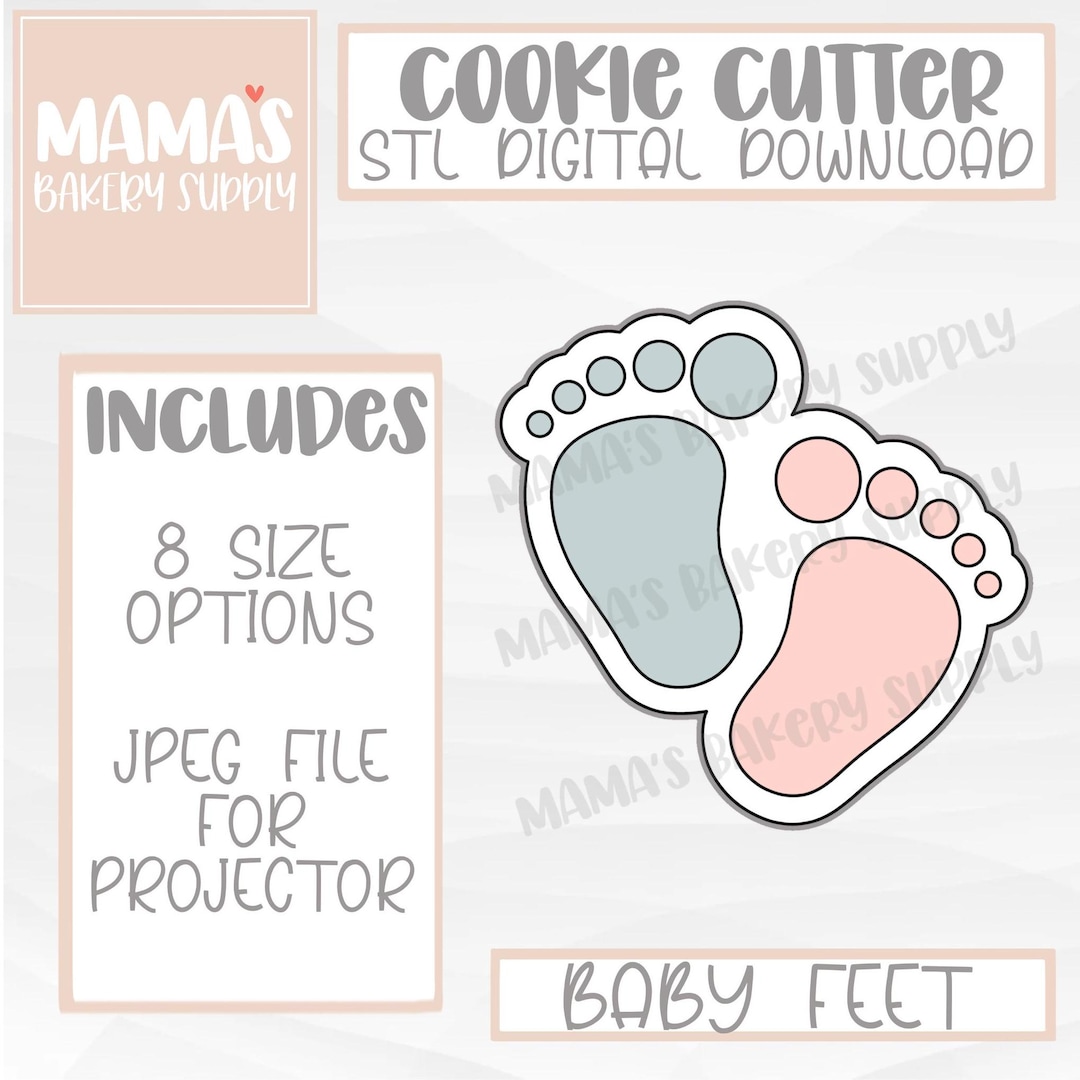 Baby Feet Cookie Cutter STL File Digital Download - Etsy