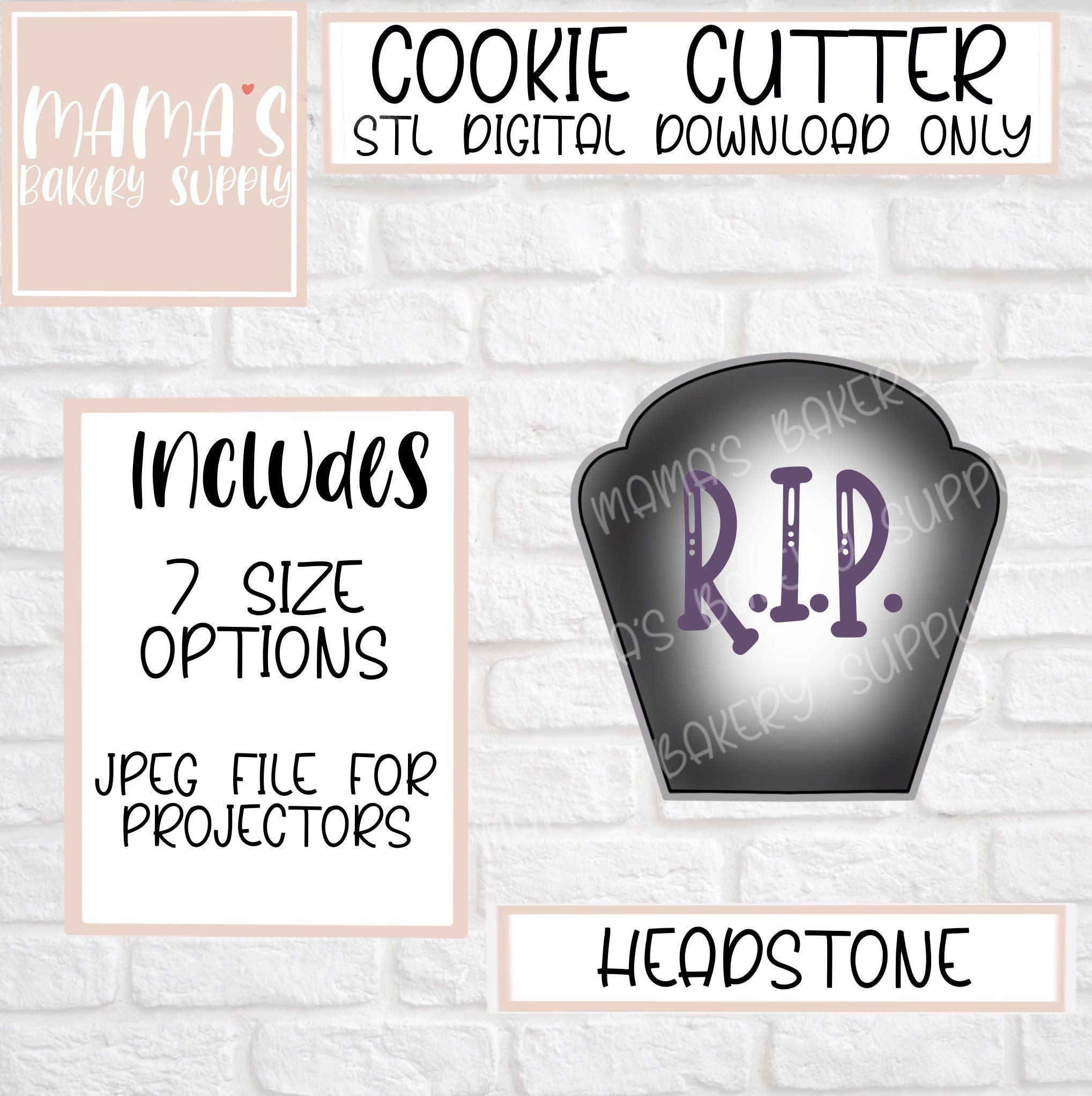 Headstone Cookie Cutter STL File Digital Download - Etsy