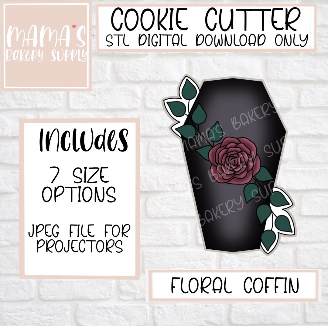 Coffin Floral Cookie Cutter STL File Digital Download - Etsy