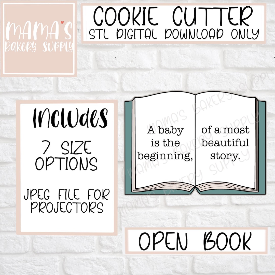 Open Book Cookie Cutter STL File Digital Download - Etsy