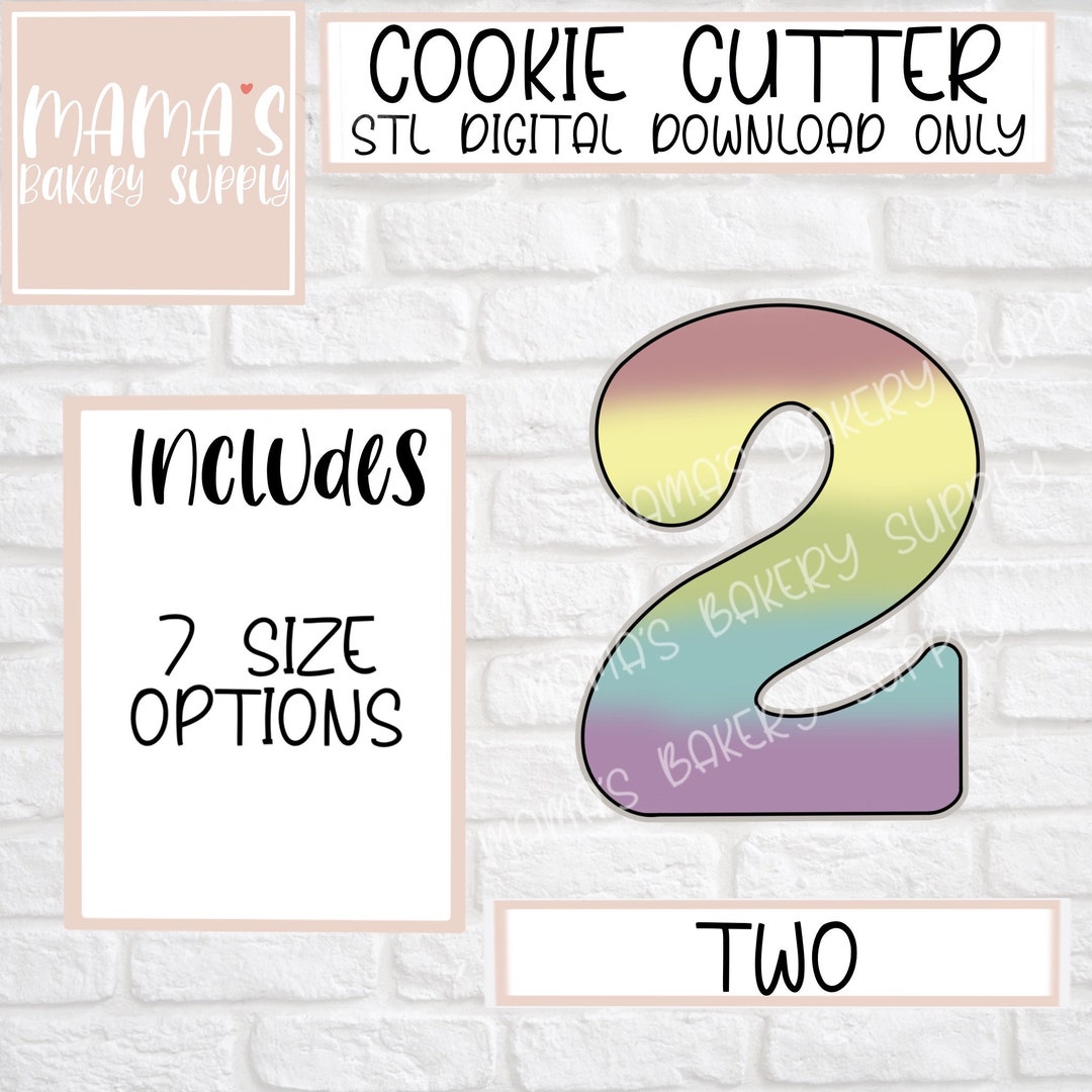 Number Two Cookie Cutter STL File Digital Download - Etsy