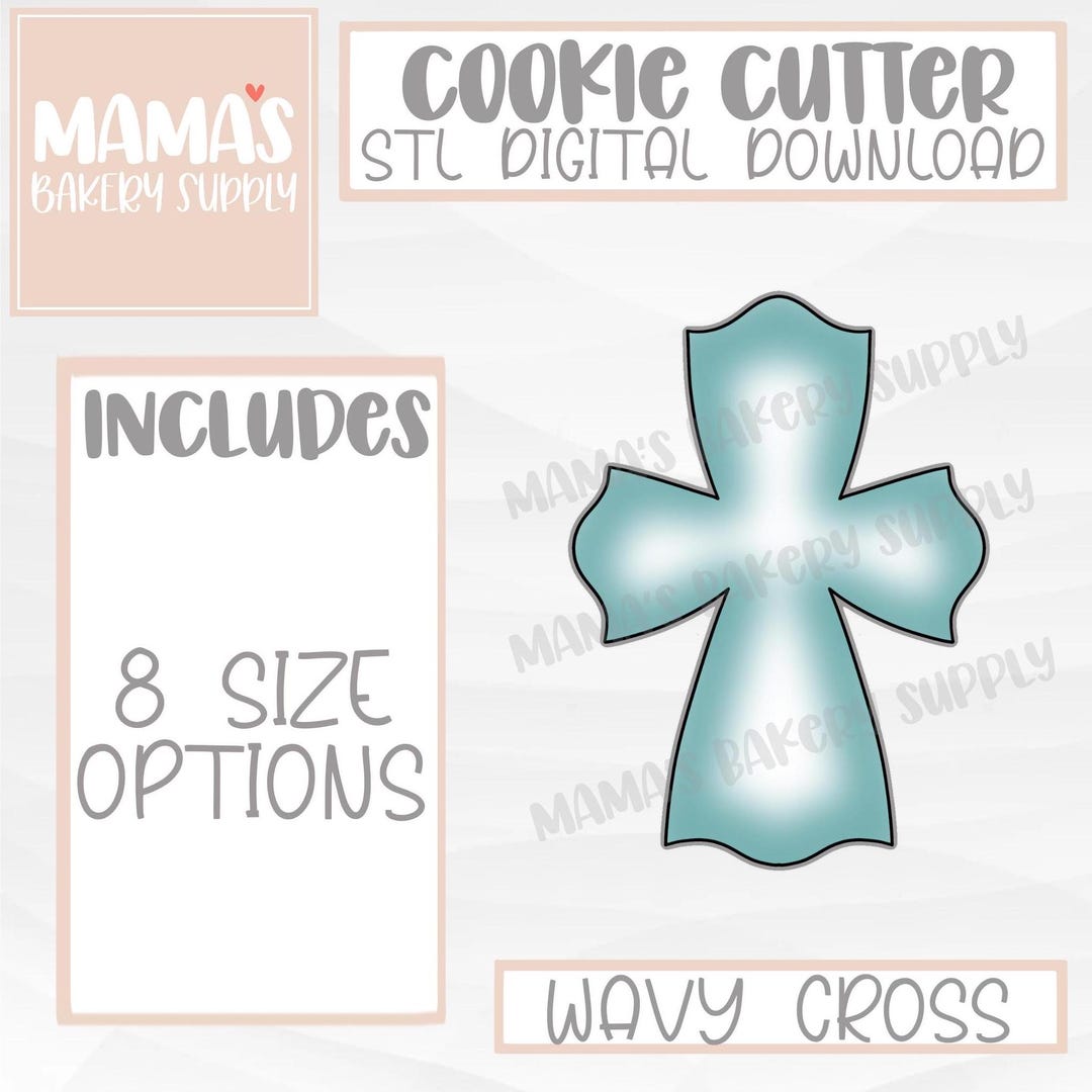 Wavy Cross Cookie Cutter STL File Digital Download - Etsy