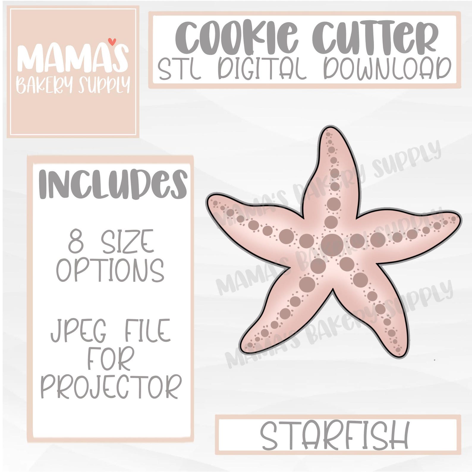 Starfish Cookie Cutter STL File Digital Download - Etsy