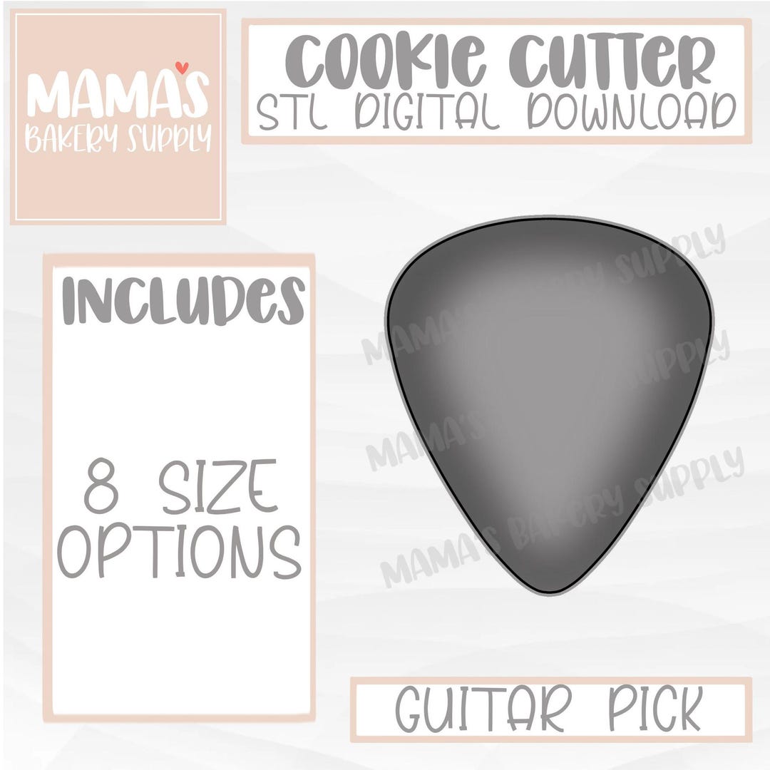 Guitar Pick Cookie Cutter STL Digital Download - Etsy
