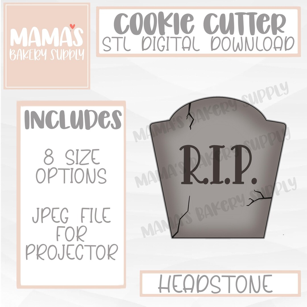 Headstone Cookie Cutter STL File Digital Download - Etsy