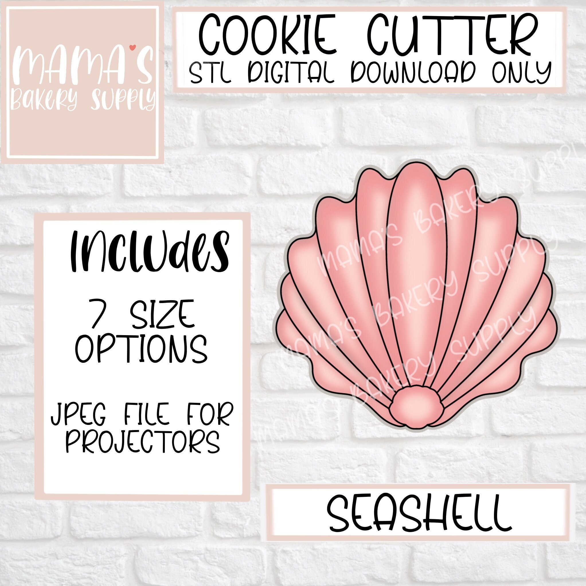 Seashell Cookie Cutter STL File Digital Download - Etsy