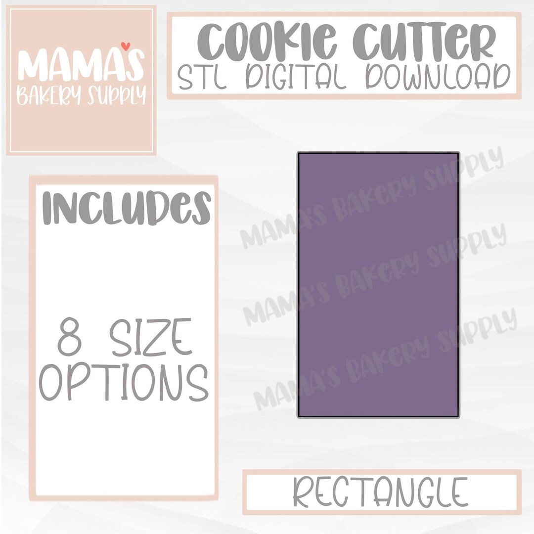 Rectangle Shape Cookie Cutter STL File Digital Download - Etsy