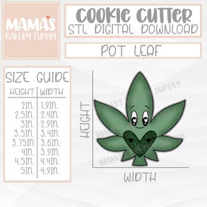 Pot - Marijuana Leaf Cookie Cutter STL File Digital Download - Etsy