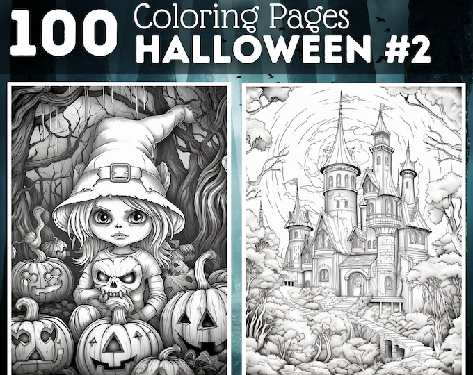 Halloween Bundle - 10 Printable Adult Coloring Pages From Favoreads ...