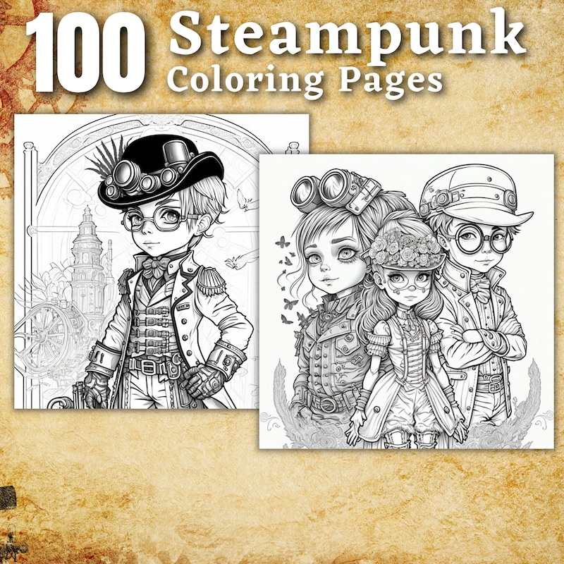Steampunk Coloring - Etsy
