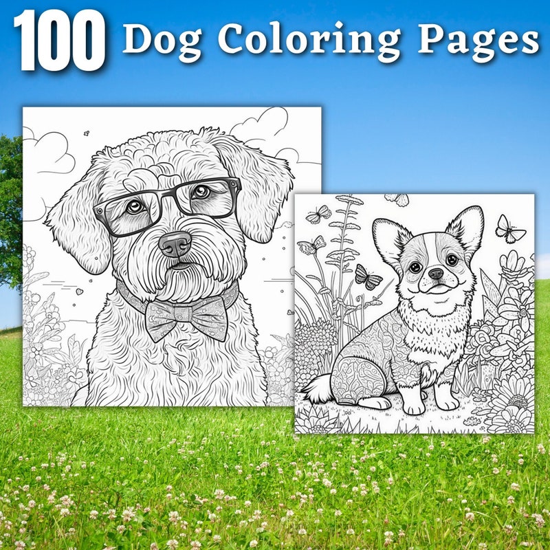 Dog Coloring Page - Etsy