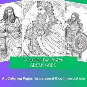27 Greek Gods Coloring Pages | Printable Coloring Book | Fantasy ...