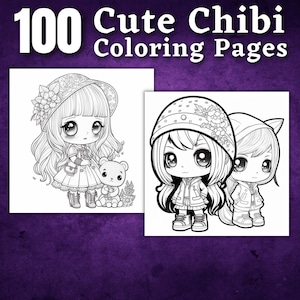 100 Chibi Coloring Pages | Printable Coloring Book | Coloring Pages for ...