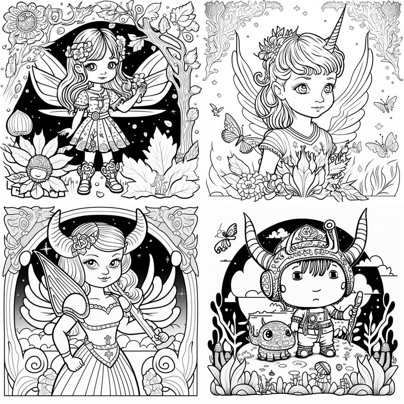 50 Fantasy Coloring Pages Printable Coloring Book Coloring Pages for ...