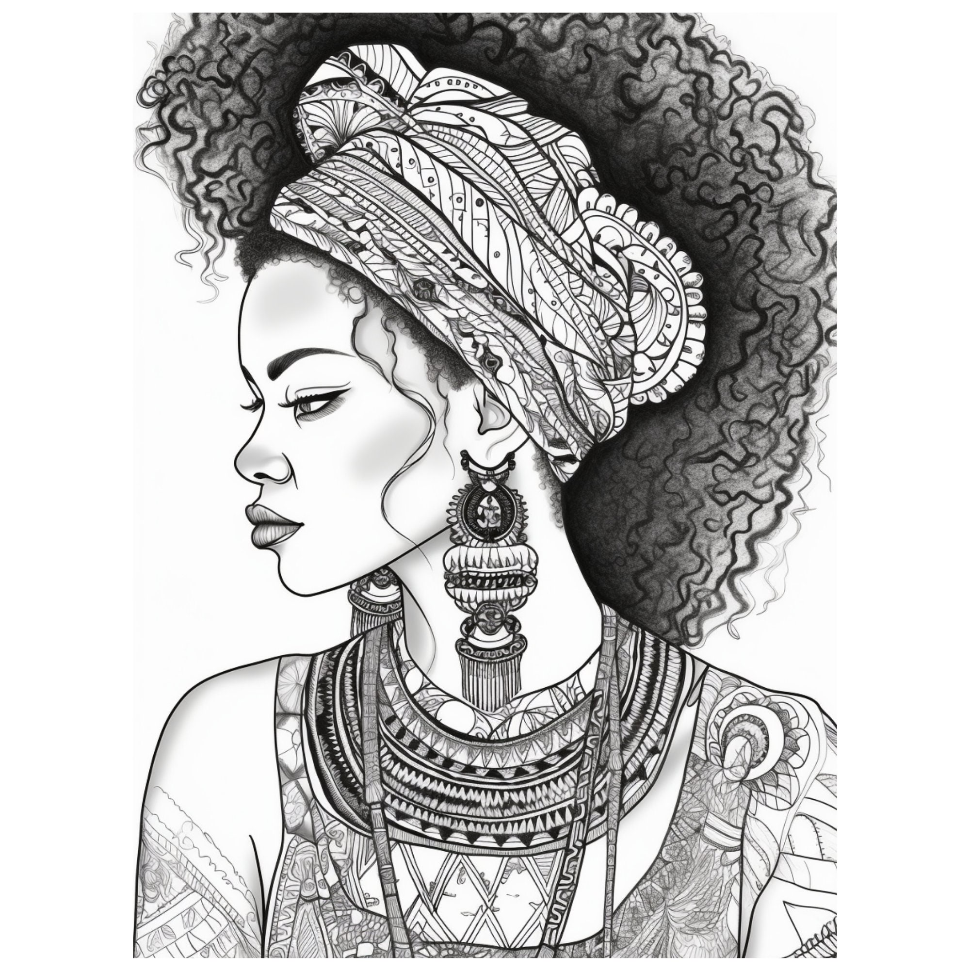 30 Beautiful Black Woman Coloring Pages | Printable Coloring Book POC ...
